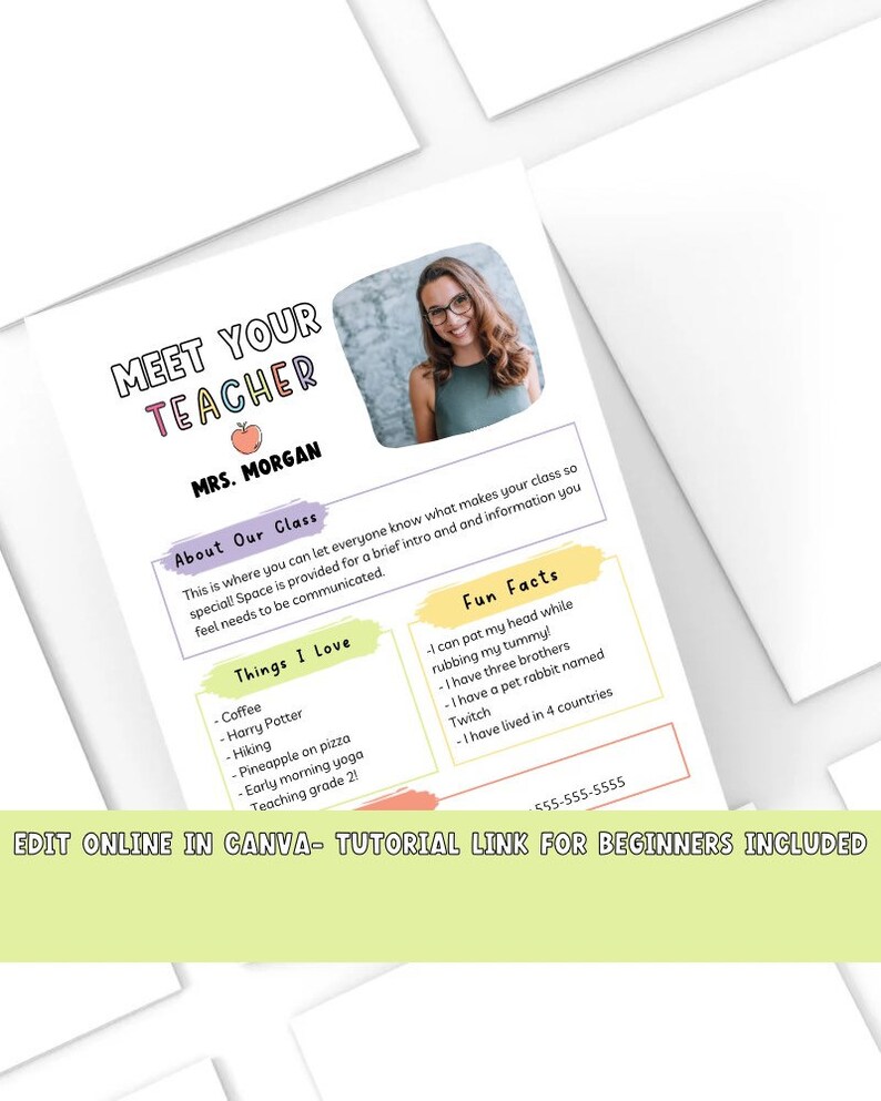 Meet the Teacher Editable Template Back to School Welcome - Etsy