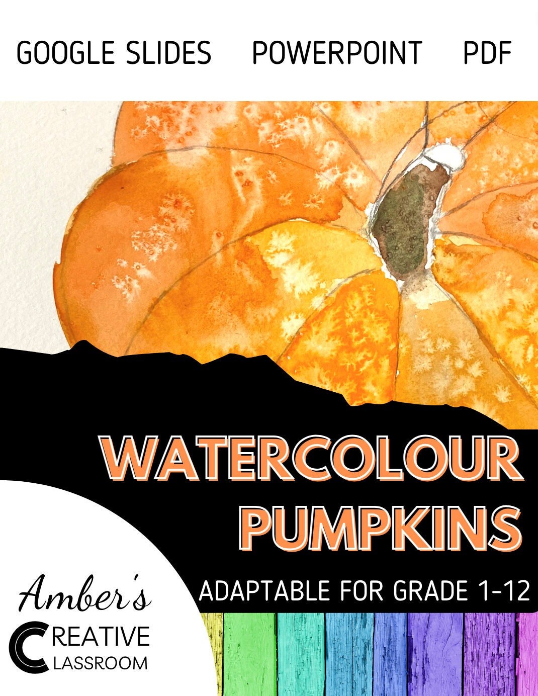 Pumpkin Watercolor Lesson Pumpkin Art Lesson Halloween Art Lesson Sub ...
