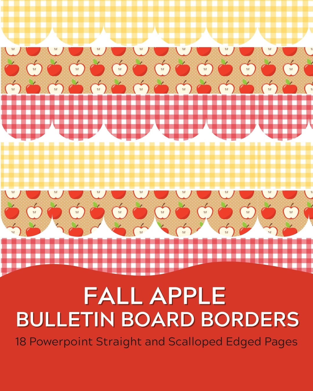 Fall Apple Bulletin Board Kit Straight and Scalloped Edges - Etsy