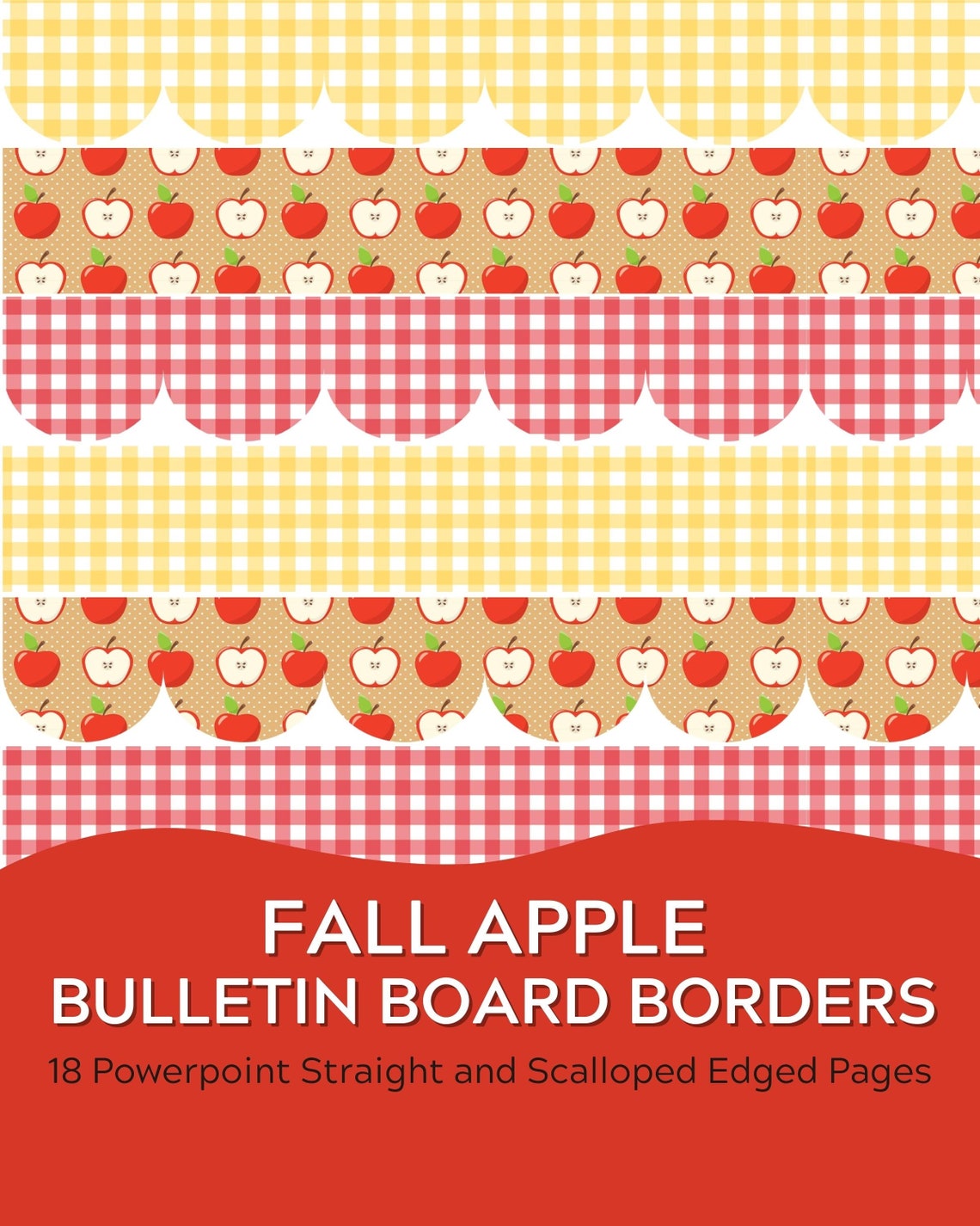 Fall Apple Bulletin Board Kit Straight and Scalloped Edges - Etsy