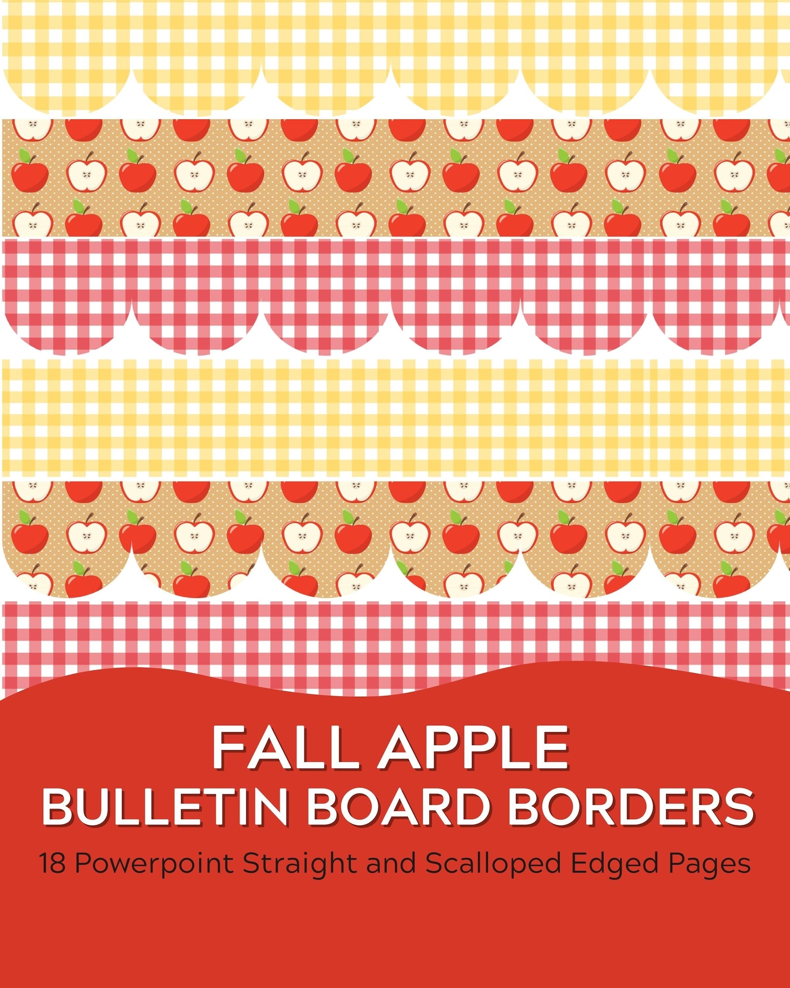 Fall Apple Bulletin Board Kit Straight and Scalloped Edges - Etsy