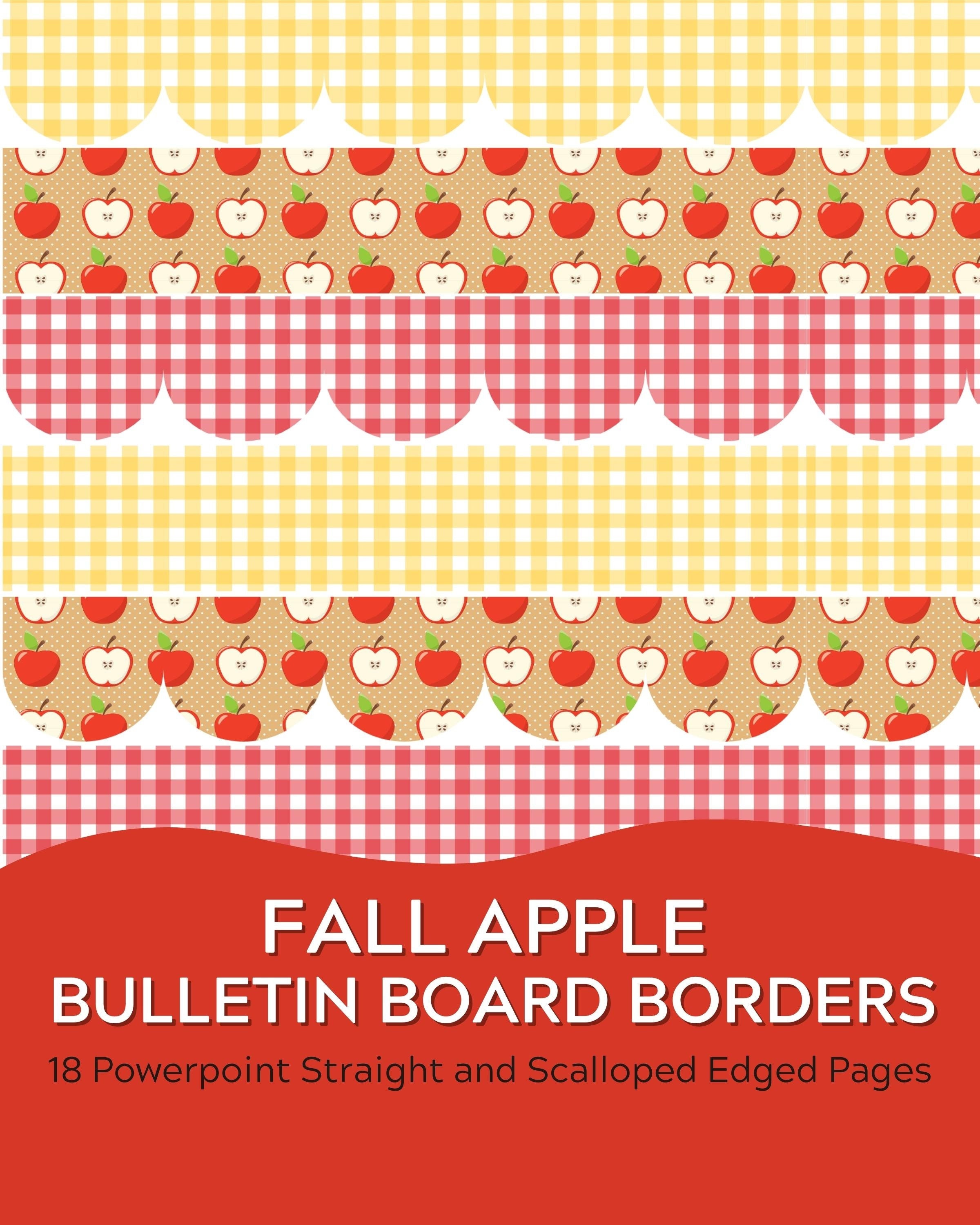 Fall Apple Bulletin Board Kit Straight and Scalloped Edges - Etsy