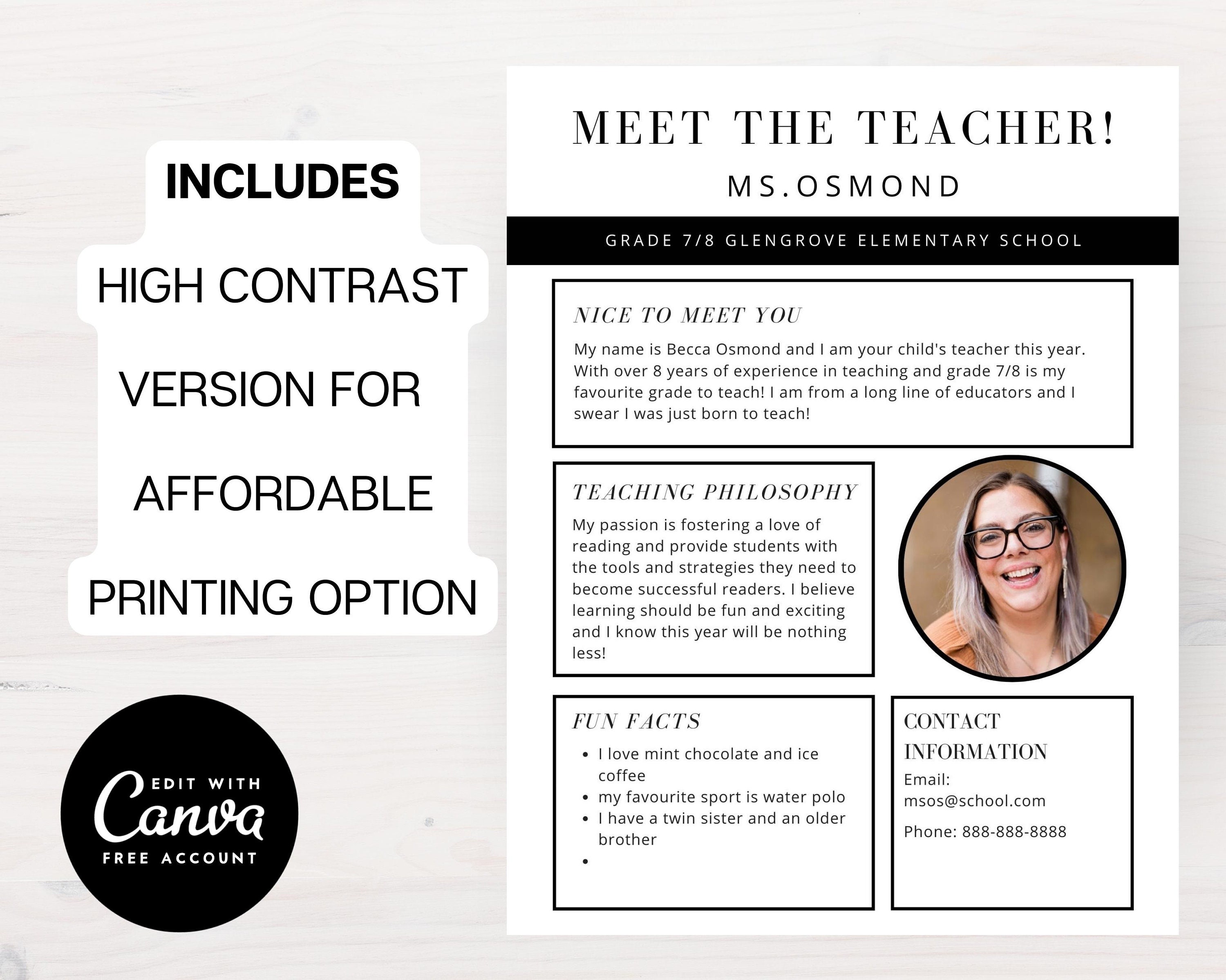 Colorful Classroom Theme | Professional Cute Meet the Teacher ...