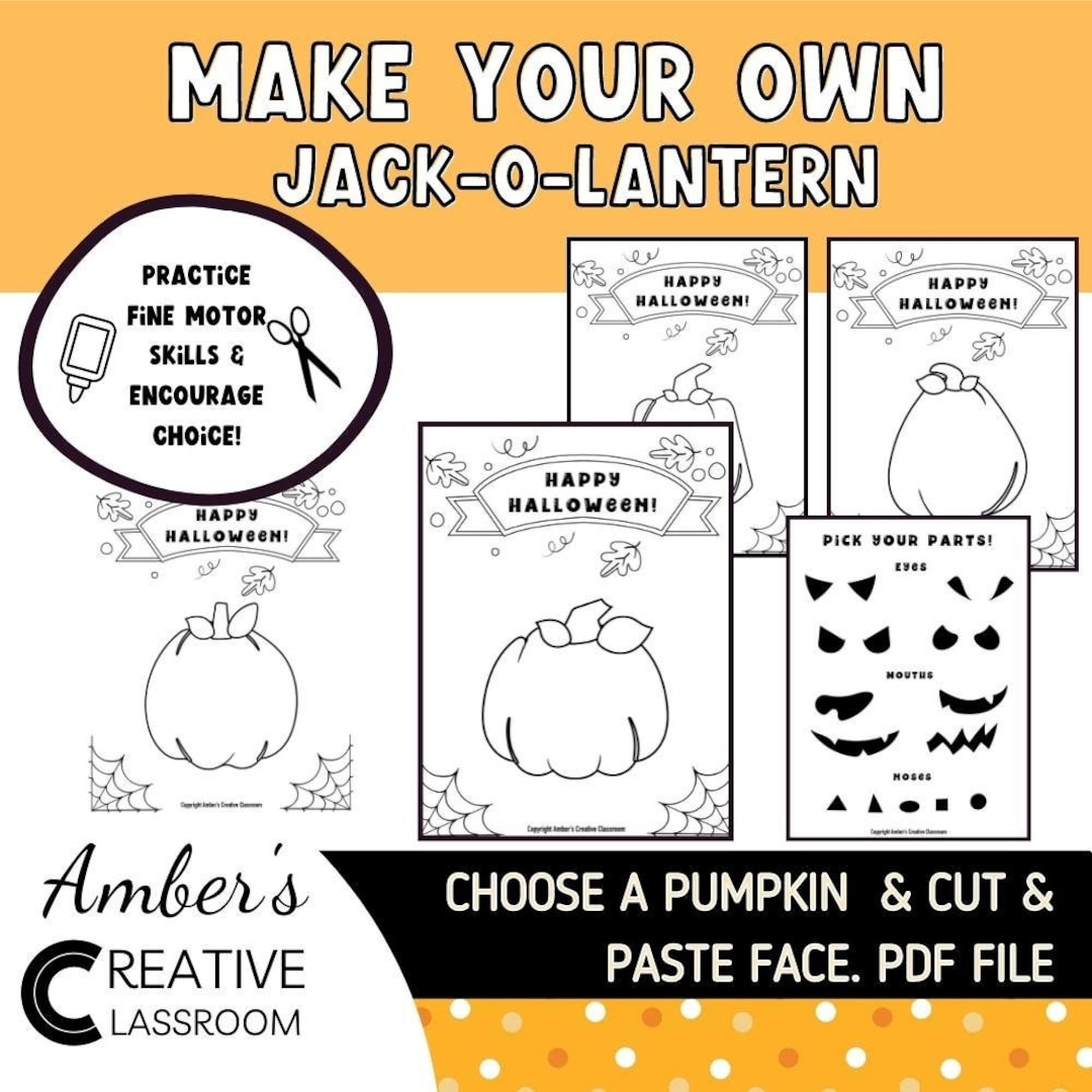 Halloween Make Your Own Jack-o-lantern | Jack-o-lantern Craft ...