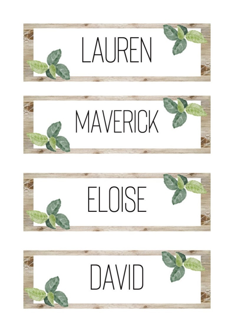 Farmhouse Country Editable Student Name Plate Desk Plate Back - Etsy