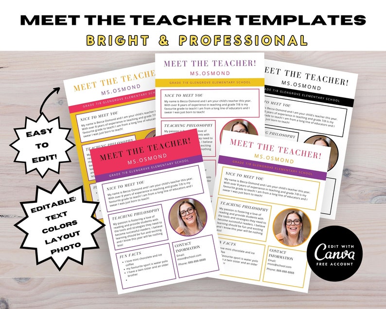 Colorful Classroom Theme | Professional Cute Meet the Teacher ...