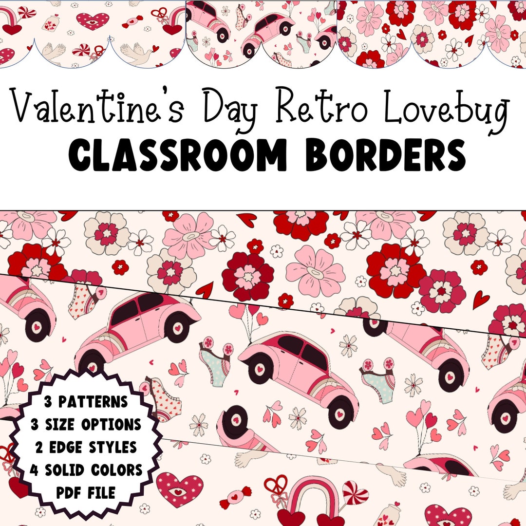 Fun Retro Valentine's Day Themed Printable Bulletin Board or Classroom ...