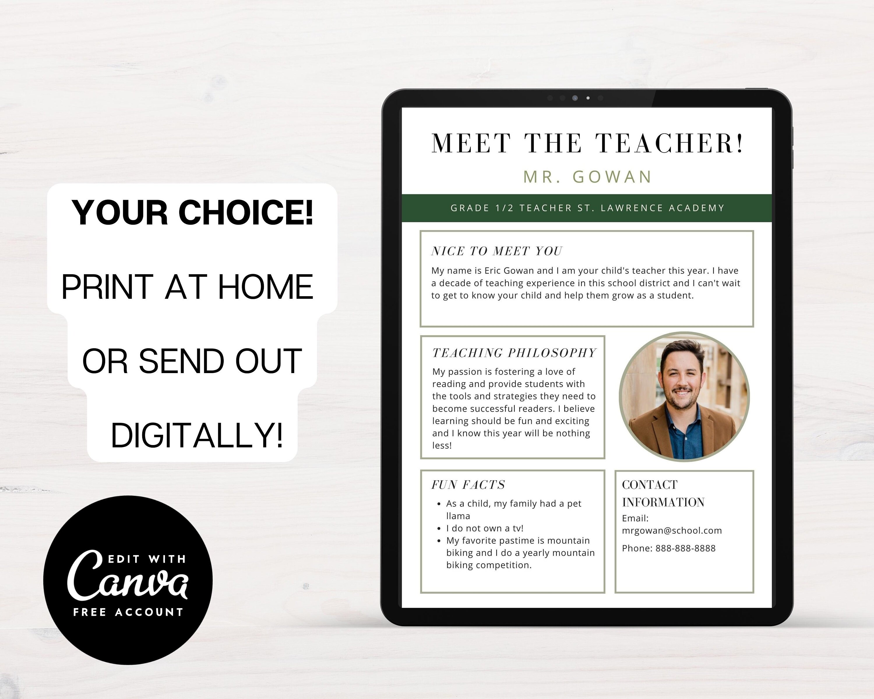 Earthy Classroom Theme | Professional Meet the Teacher | Editable ...