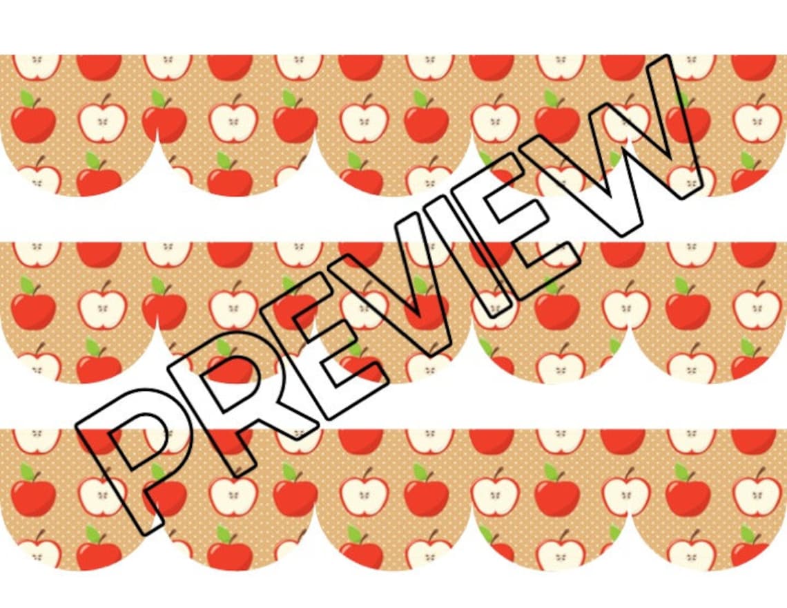 Fall Apple Bulletin Board Kit Straight and Scalloped Edges - Etsy