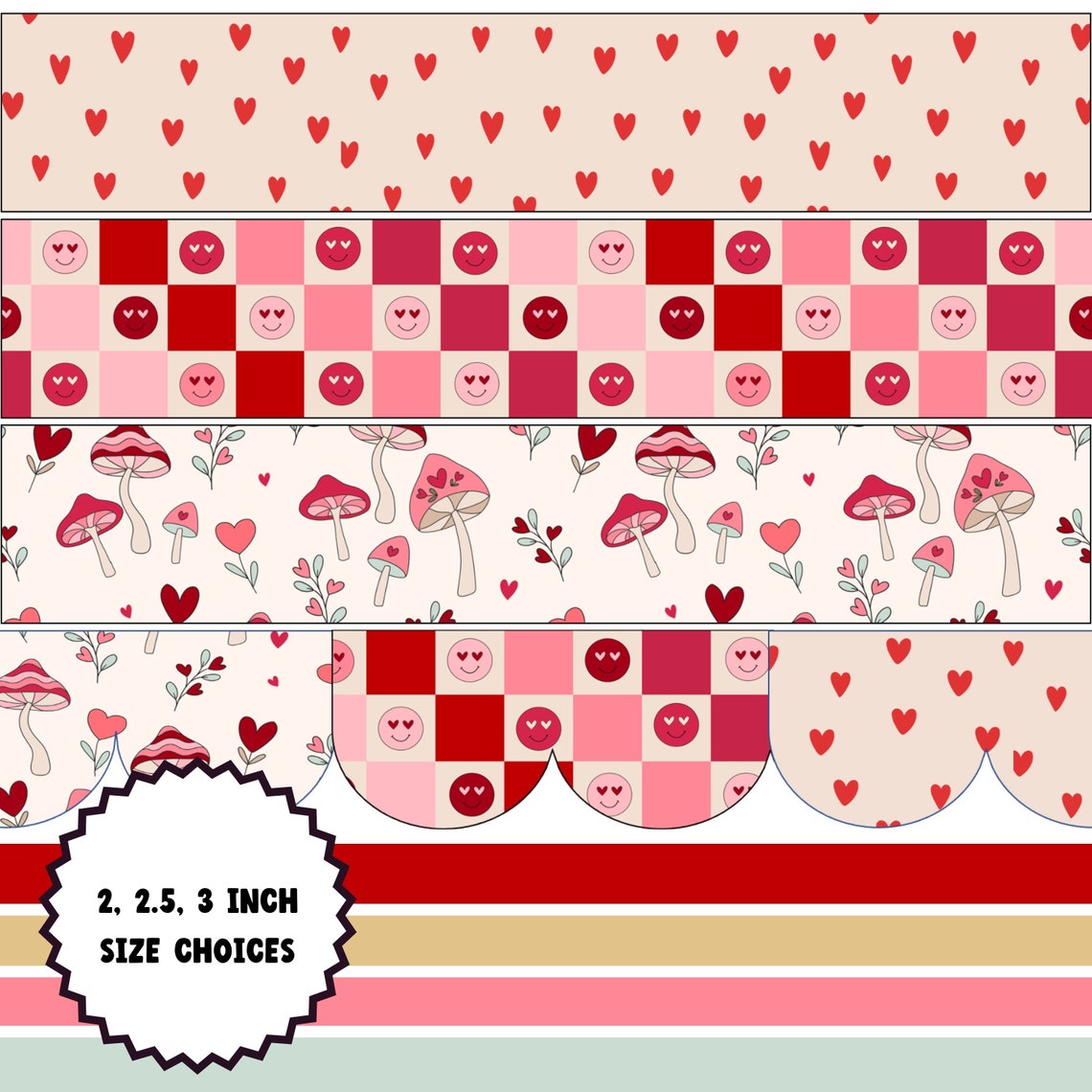 February Bulletin Board Funky Retro Borders Valentines Day Bulletin ...