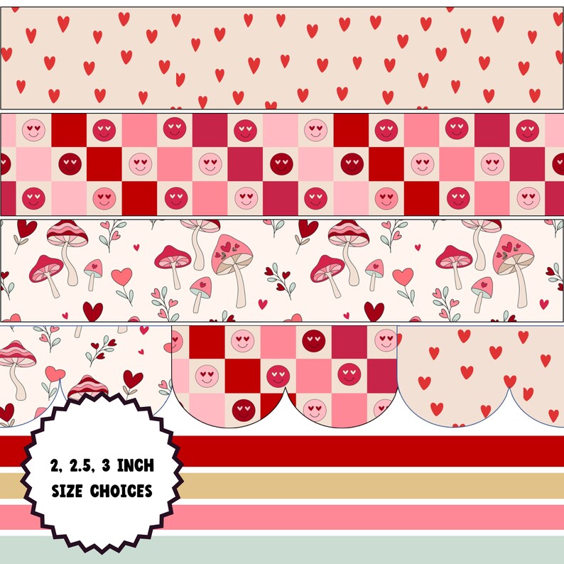 February Bulletin Board Funky Retro Borders Valentines Day Bulletin ...