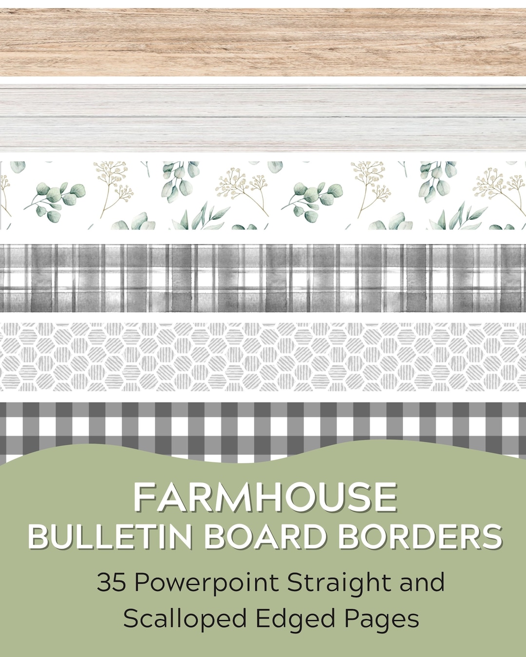 Modern Farmhouse Farmhouse Classroom Decor Bulletin Board Kit Straight ...