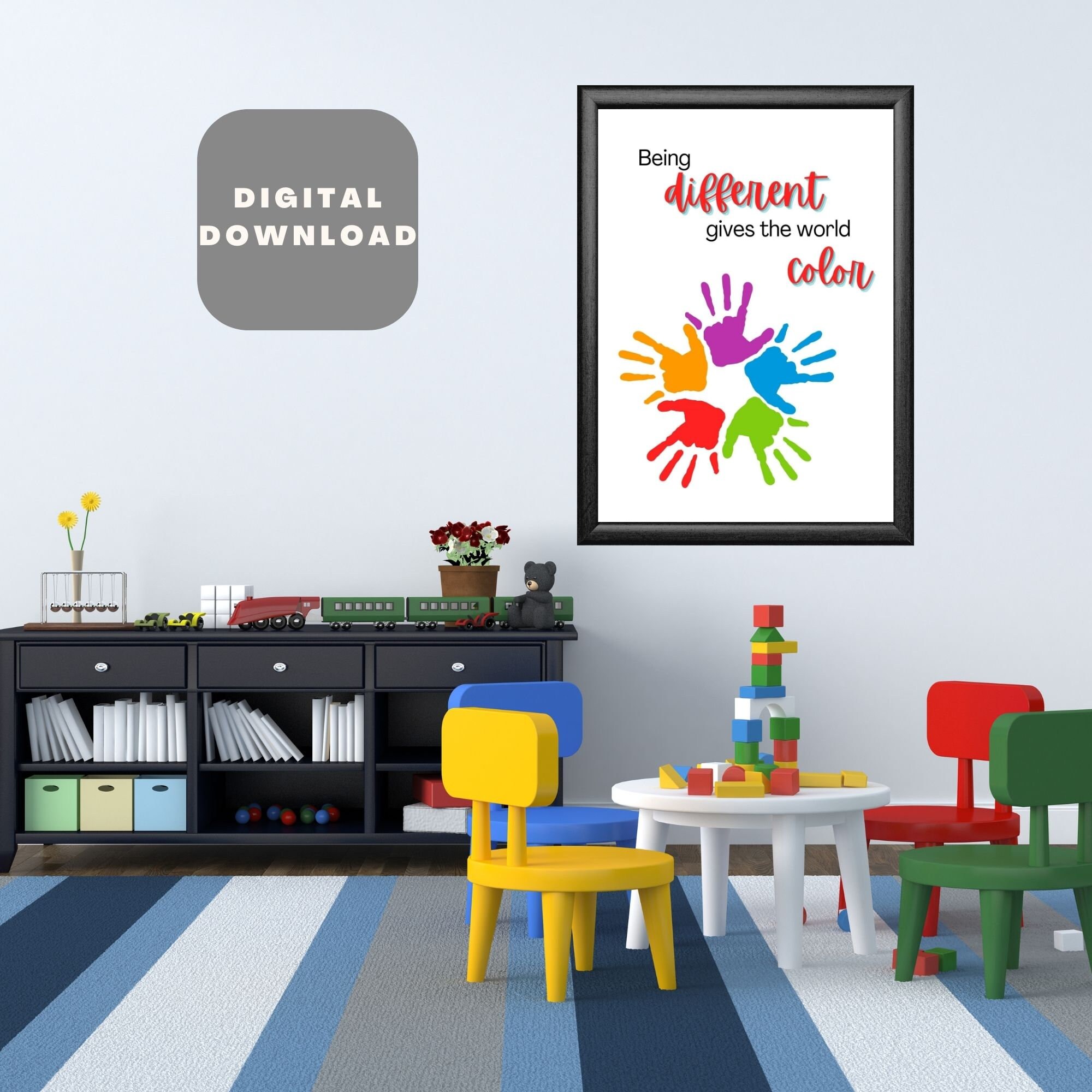 Kids Positive Affirmation Wall Art Printable, Kids Word Art ...