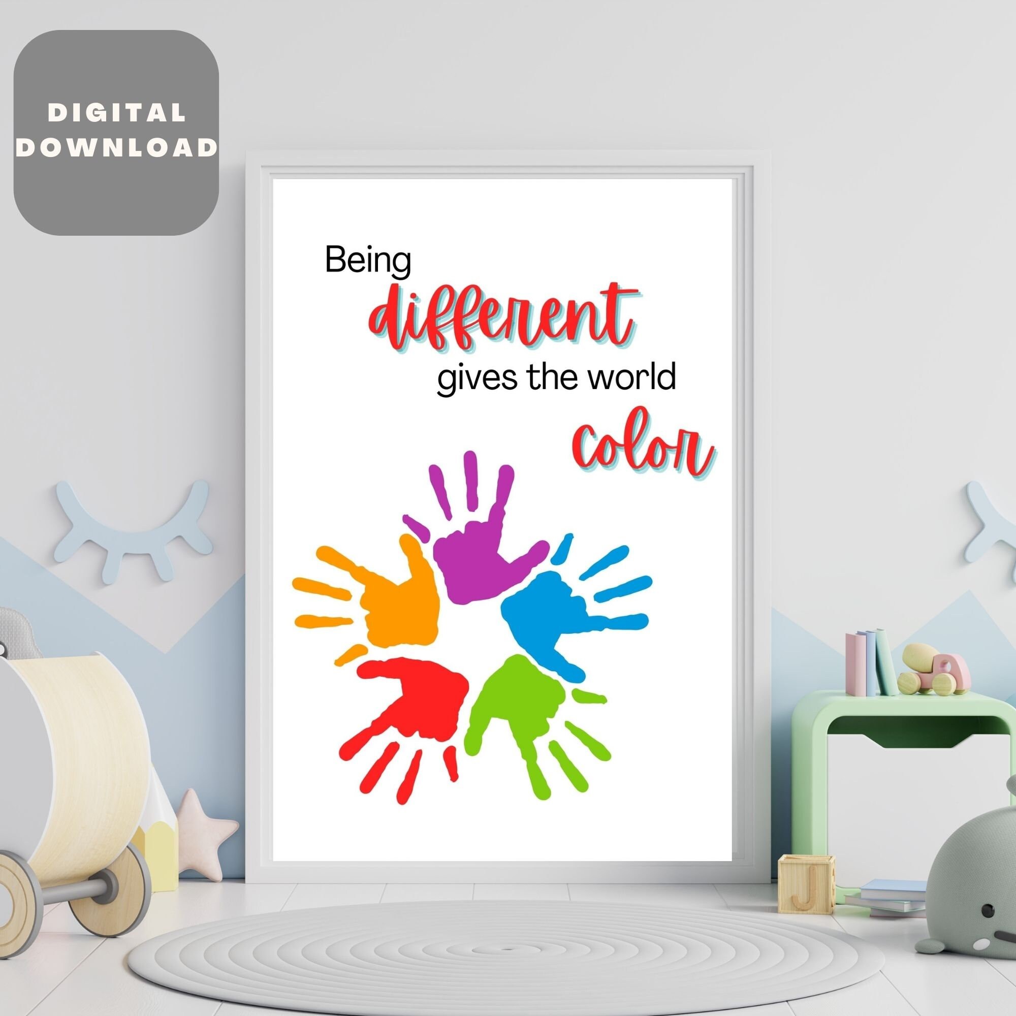 Kids Positive Affirmation Wall Art Printable, Kids Word Art ...
