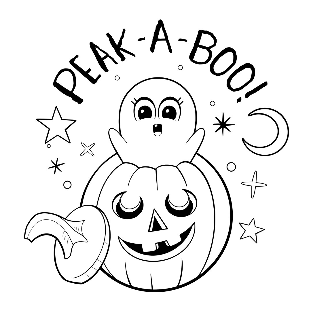 Cute Halloween Characters,ghost Boo SVG, Halloween Color Page,baby ...