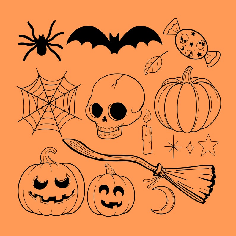 Cute Halloween Character Bundle,color Page,halloween Bundle Svg ...