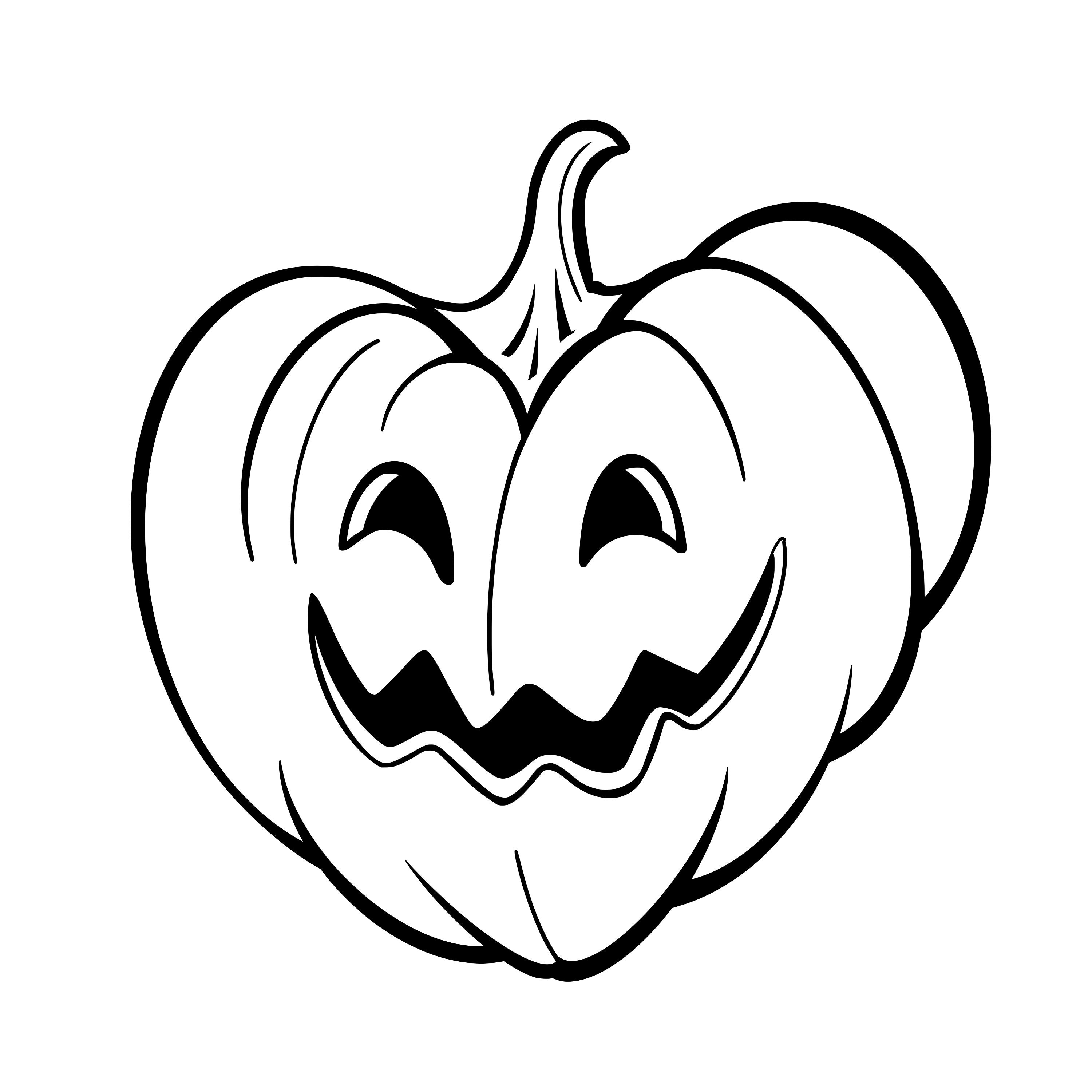 Cute Halloween Pumpkin, Pumpkin Heart SVG, Halloween Color Page ...