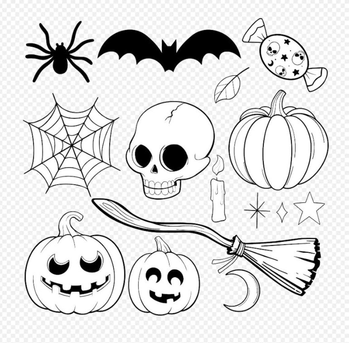 Cute Halloween Character Bundle,color Page,halloween Bundle Svg ...