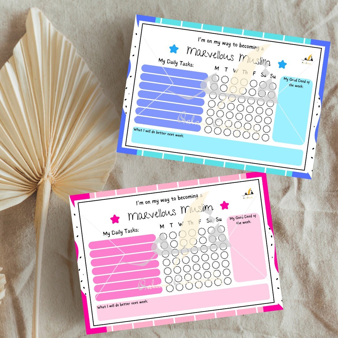 Islamic Weekly Tracking Chart for Children 6+ Printable | Routine ...