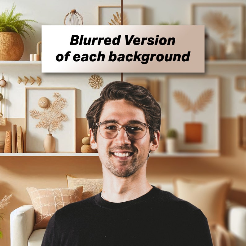 Beige Cozy Home Office Zoom Background Bundle Professional Virtual ...