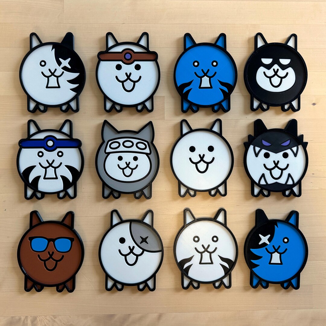 The Battle Cats Coasters Set of 4 With Caddy – 3D Printed Cute Cat ...