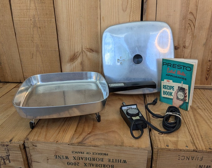 Presto Control Master 1960s Electric Fry Pan With Recipe Book & Plug ...