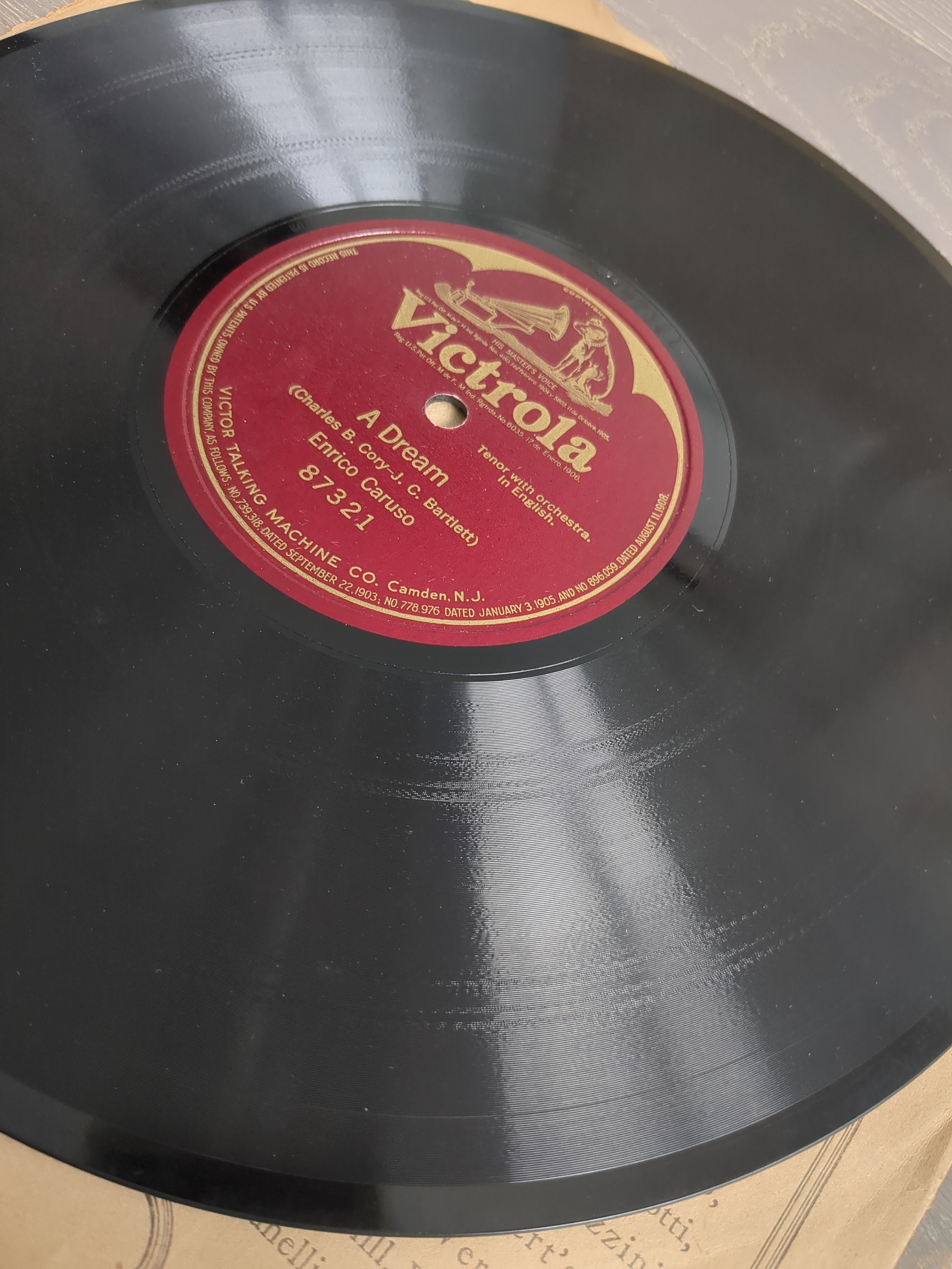 ORIGINAL PRE-1923 Victor Talking Machine Embossed 78 Rpm Victrola One ...