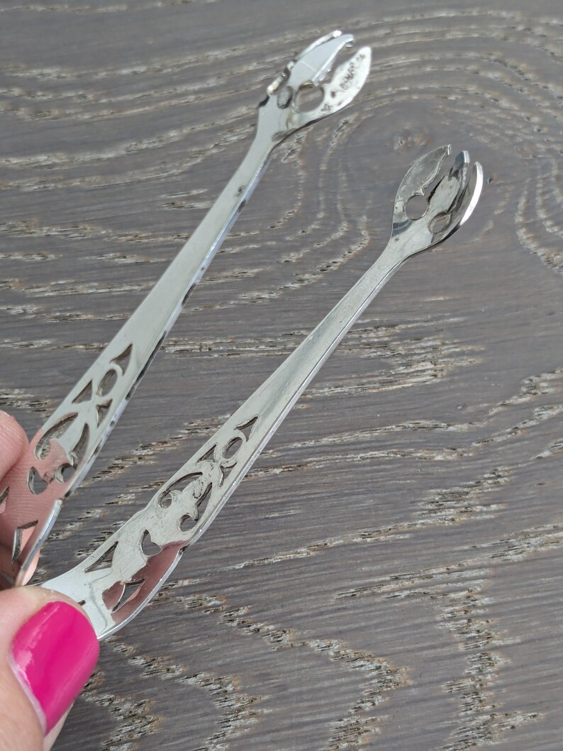 WEBSTER Mini Sterling Silver Sugar Cube Serving Tongs Cocktail Party ...