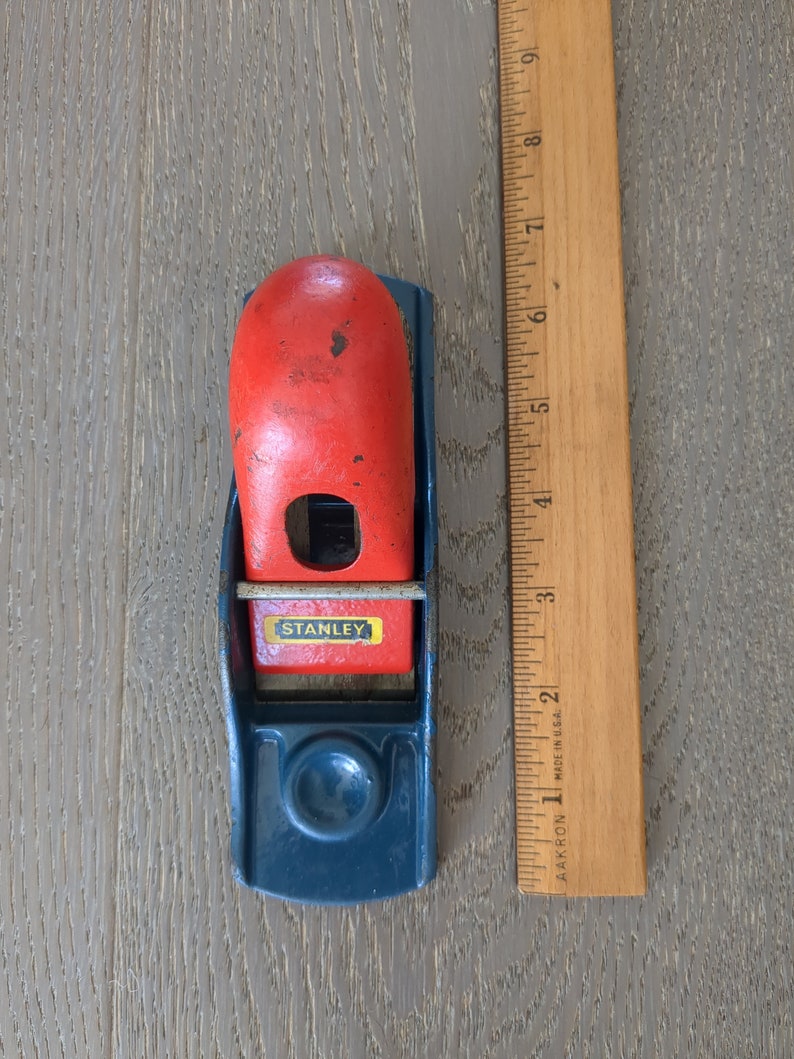 Vintage STANLEY Blue and Red Hand Plane. Collectible Woodworking Wood ...