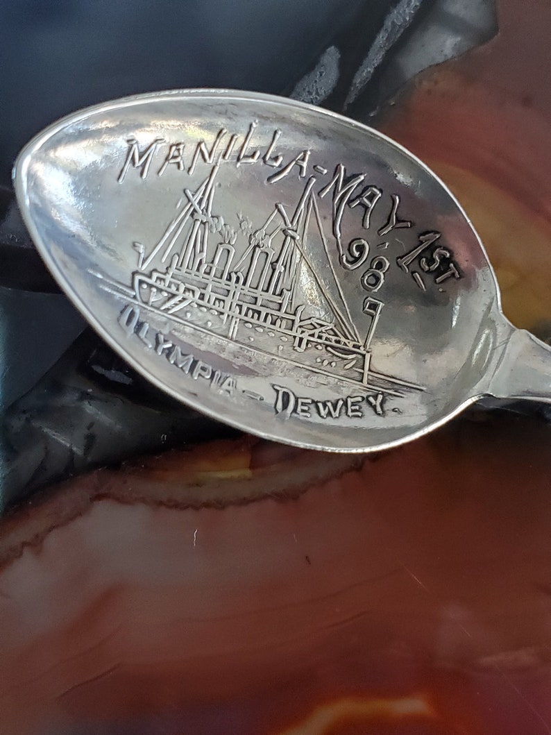 RARE Battle of Manila Bay Sterling Souvenir Spoon Commodore George ...