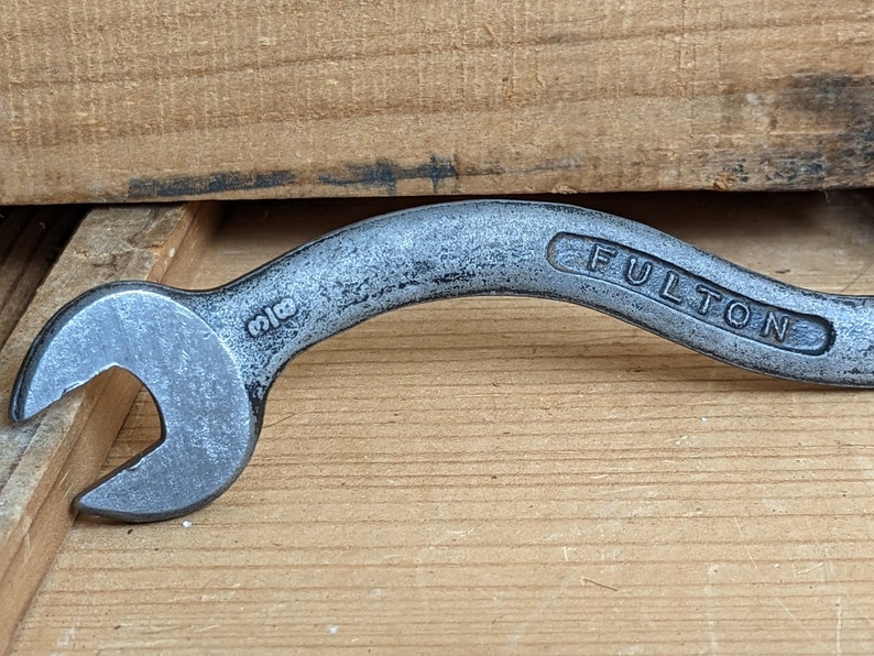 Vintage FULTON Curved S-handle Open End Wrench 3/8 Inch and 7/16 Inch ...