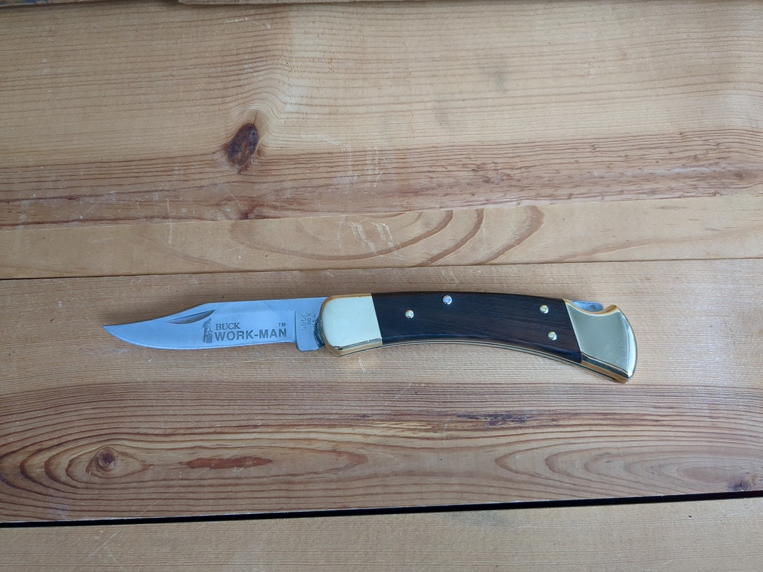 1990 Buck 110 Workman Folding Lockback Knife. Retractable Hunting ...
