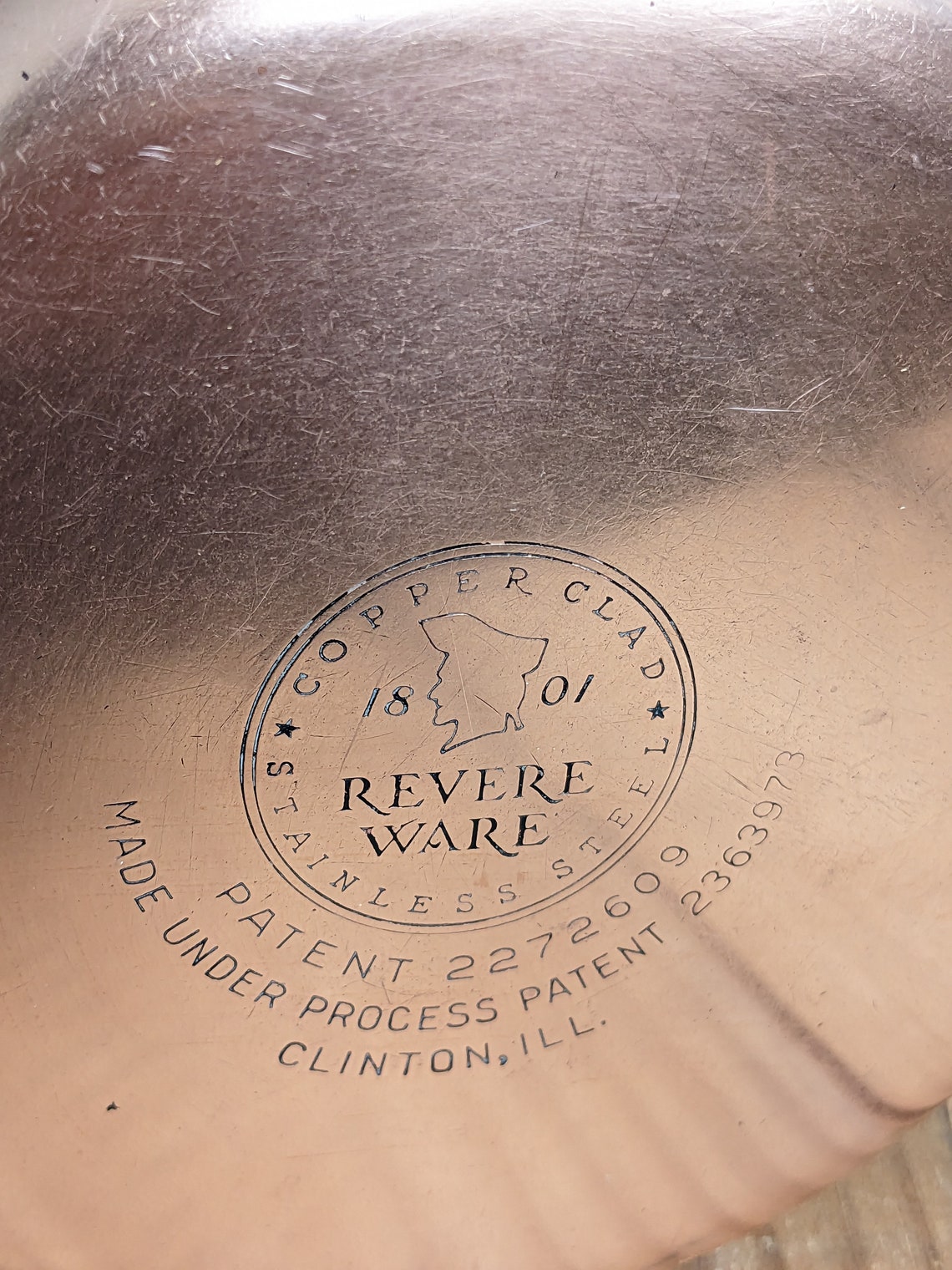 Vintage Pre-1968 Revere Ware 1801 Copper Bottom 1.5 Qt Stainless Steel ...