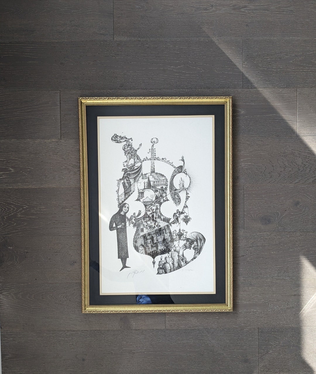 MOSHE BERNSTEIN "jerusalem of Gold" Naomi Shemer Judaica Black & White ...