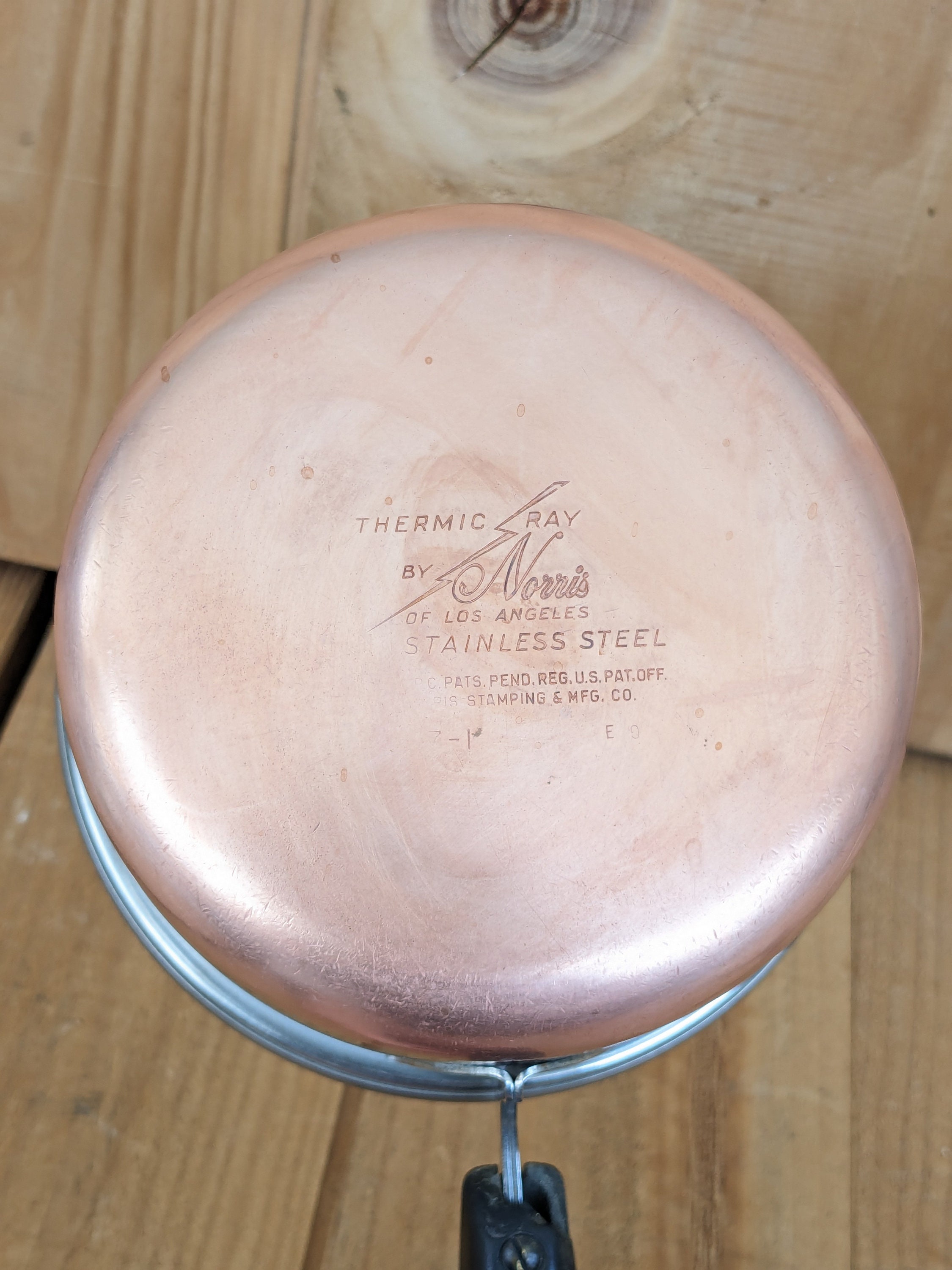 THERMIC RAY by Norris of Los Angeles 1940s Copper Bottom Stainless ...