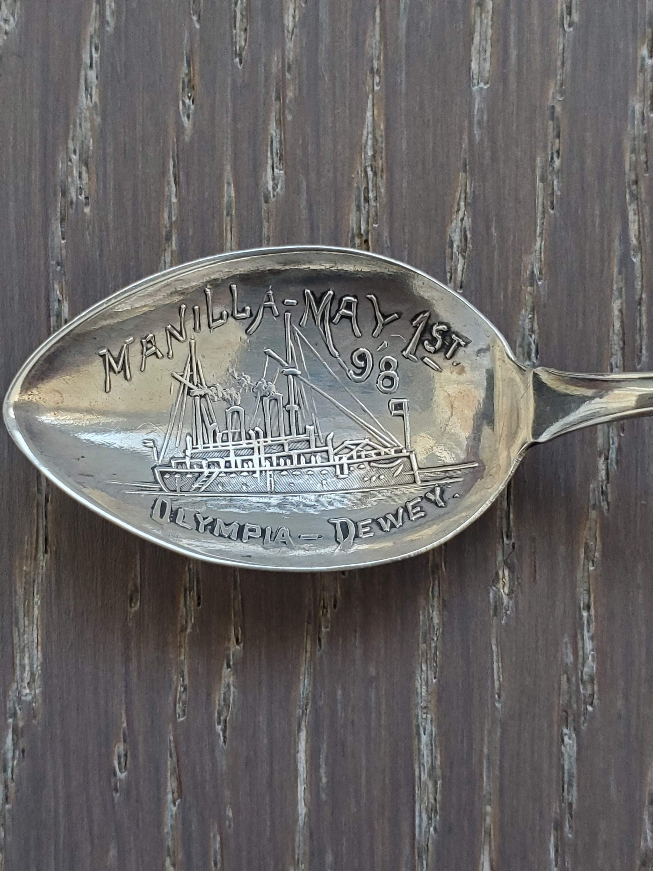 RARE Battle of Manila Bay Sterling Souvenir Spoon Commodore George ...