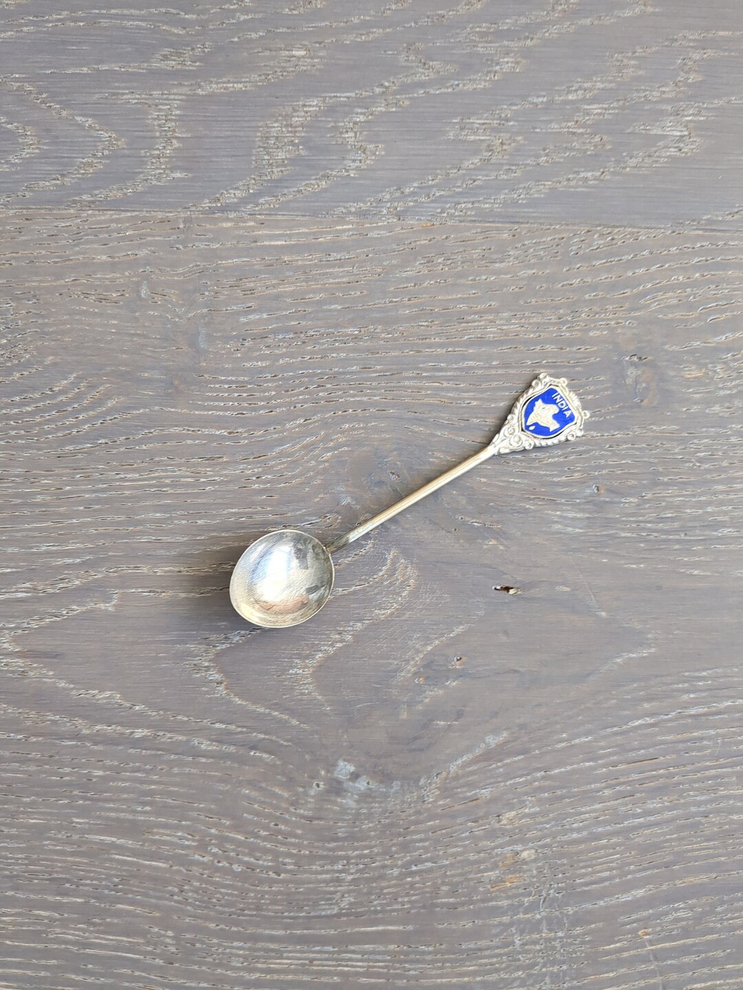 India Souvenir Spoon Sterling Silver and Enamel Collector Travel ...