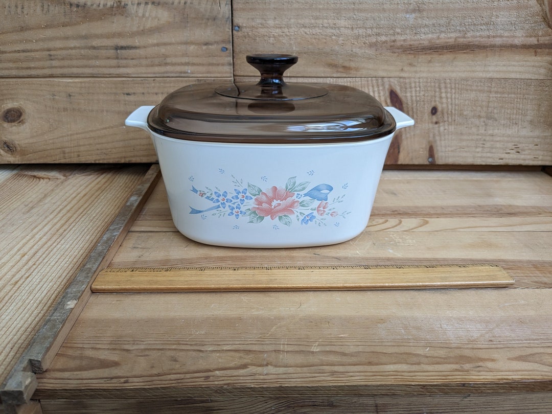 Corning Ware 3 Qt Symphony Pattern A-3-B Square Casserole Dish Smoke ...