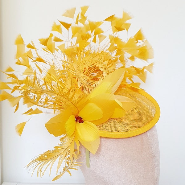 Yellow Fascinator - Etsy