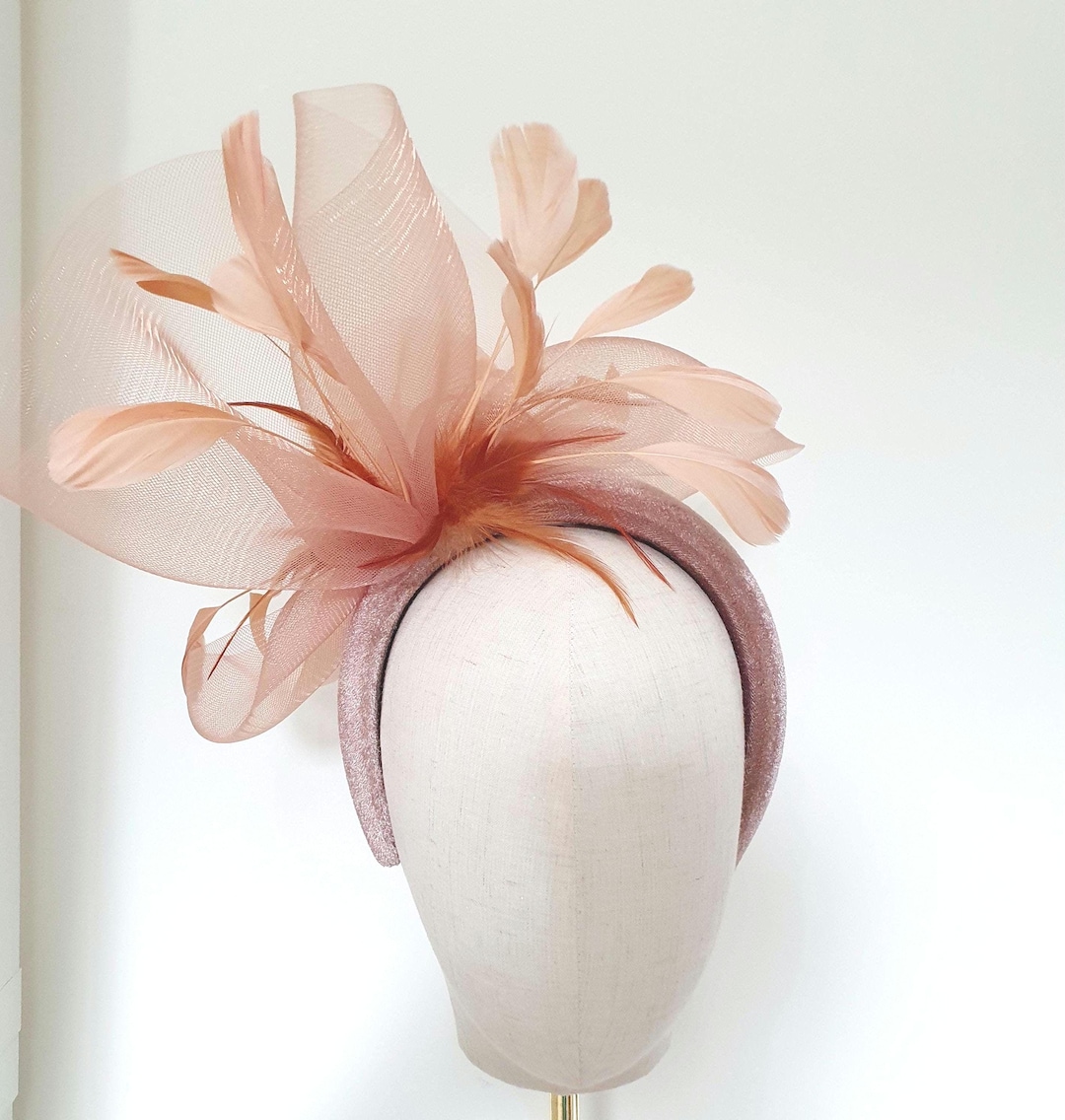 Rose Gold Crinoline Fascinator: Handmade Wedding Headwear - Etsy