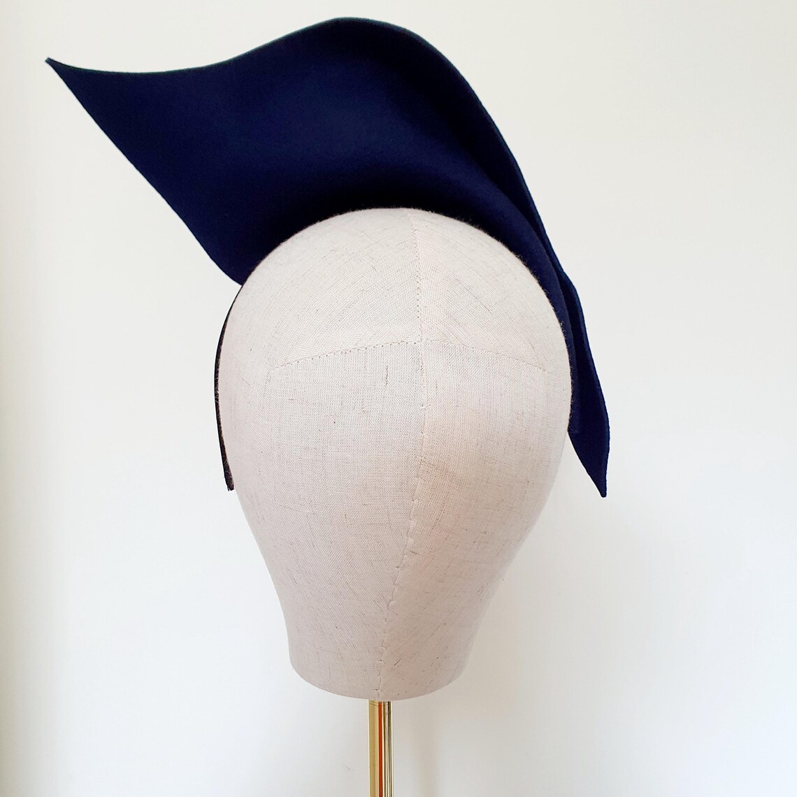 Vintage Style Navy Blue Felt Half Hat: 40s 50s Wedding Headwear - Etsy