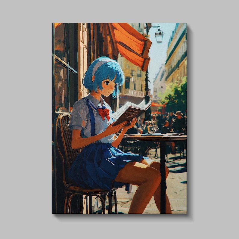 Rei Ayanami Chilling in Paris - Anime Poster Art - Printed on Premium ...