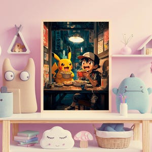 Pikachu and Ash Ramen Shop Poster – Pokemon Fan Art Print - Etsy