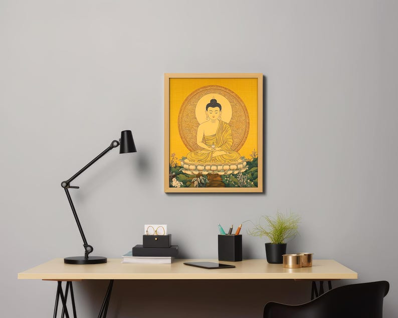 Buddha Painting Digital Wall Poster Art Thangka Spiritual Art Decor ...