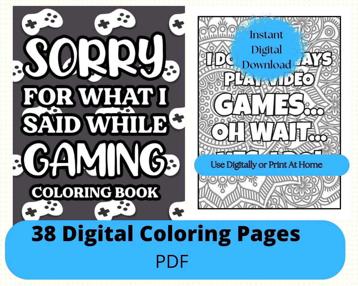 Gaming Coloring Book, Coloring Pages for Gamer, Video Game Coloring ...