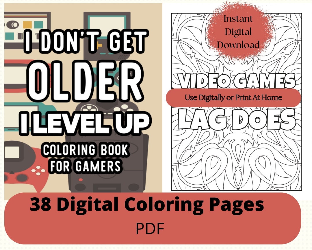 Gaming Coloring Book, Coloring Pages for Gamer, Video Game Coloring ...
