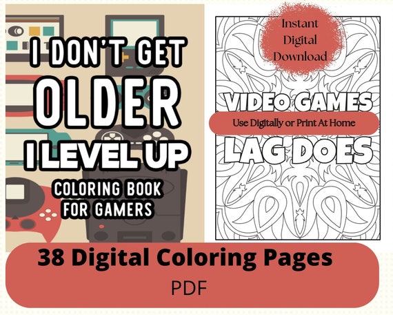 Gaming Coloring Book Coloring Pages for Gamer Video Game - Etsy