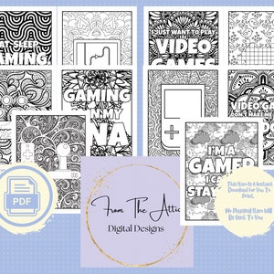 Gaming Coloring Book, Coloring Pages for Gamer, Video Game Coloring ...
