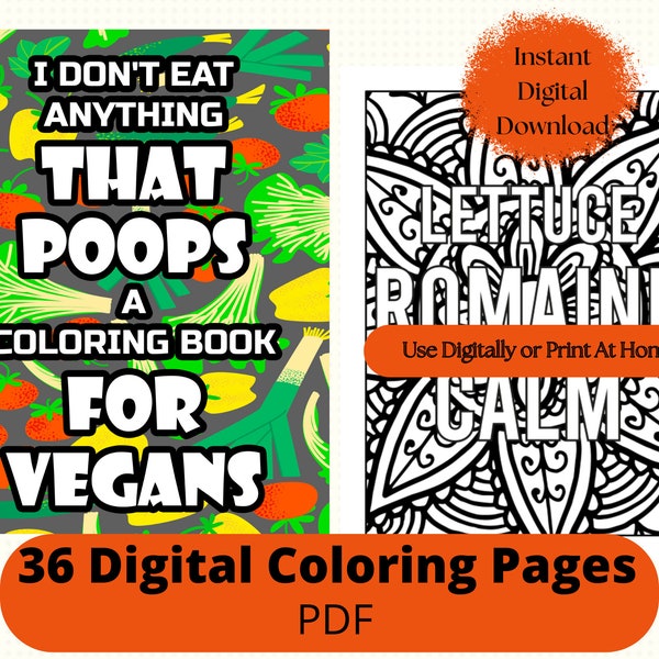 Vegan Colouring Book - Etsy