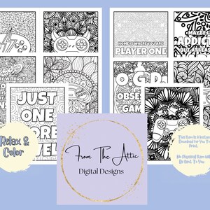 Gaming Coloring Book, Coloring Pages for Gamer, Video Game Coloring ...